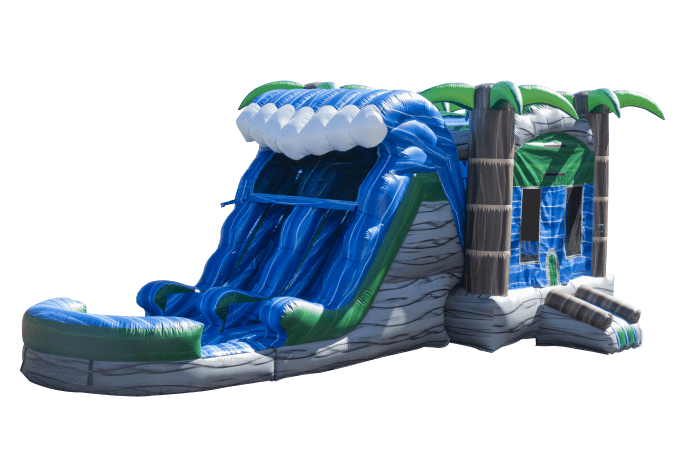 Tropical Wave Combo 2 lane slide with Pool Water Slide Rental Dallas